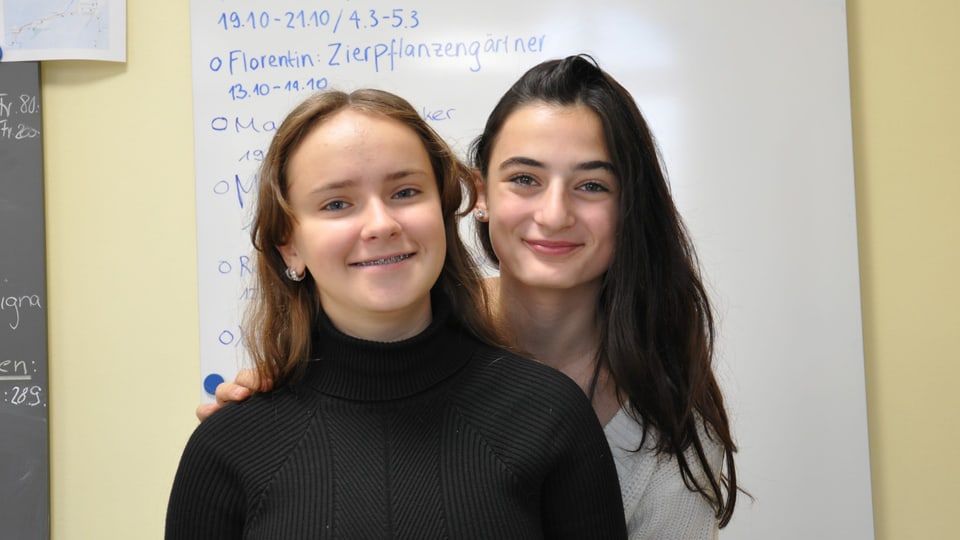 Fufragnadis en temp da corona - Duas scolaras tschertgan ina clamada ...