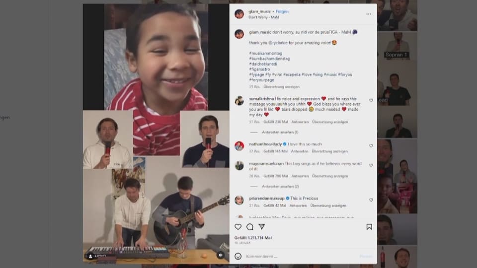 «Musik am Montag» - Passa 73 milliuns views sin lur video - Novitads - RTR